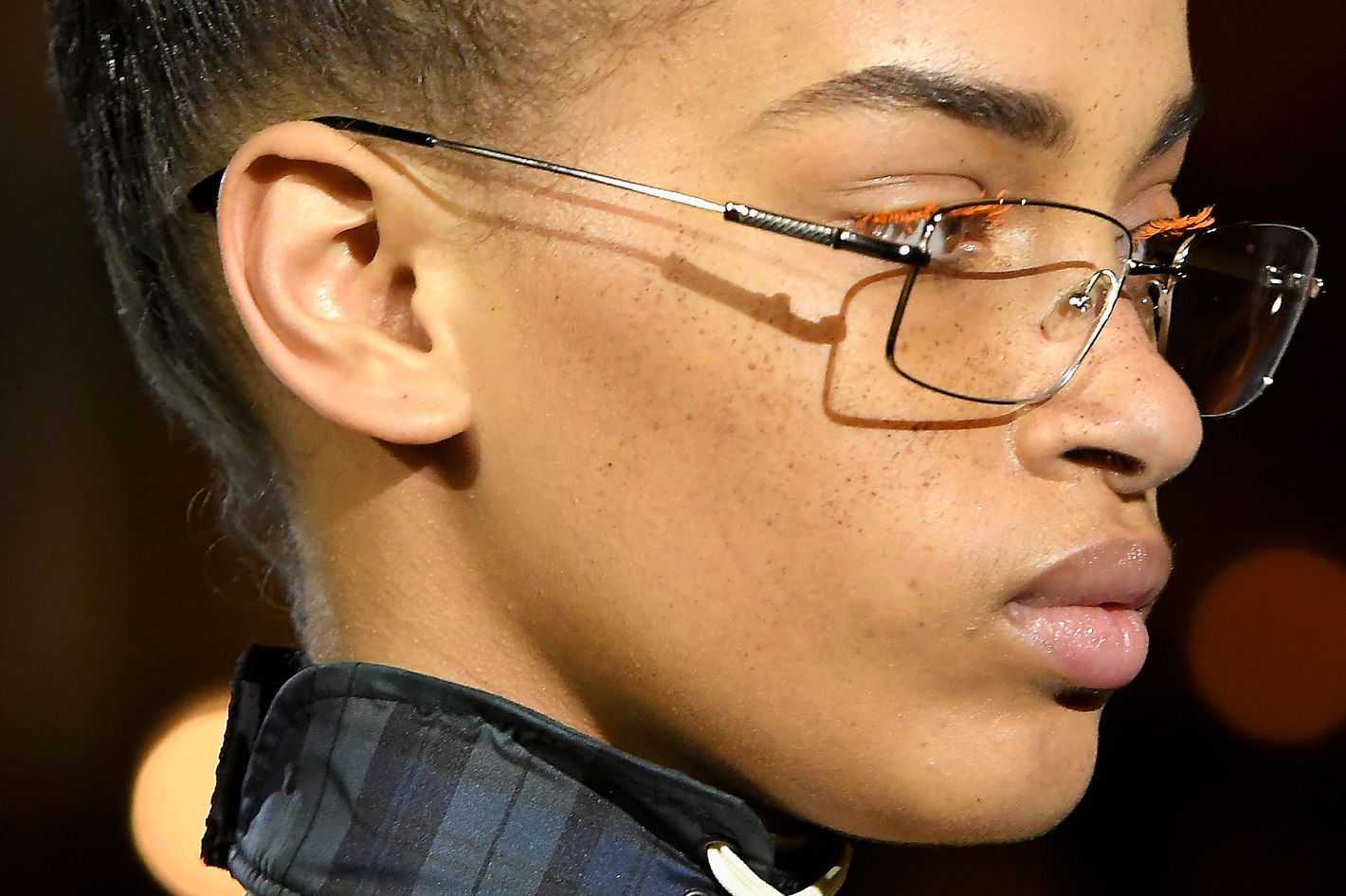 PFW Fenty Fall 2017 Runway Beauty Orange Mascara Hair Trends