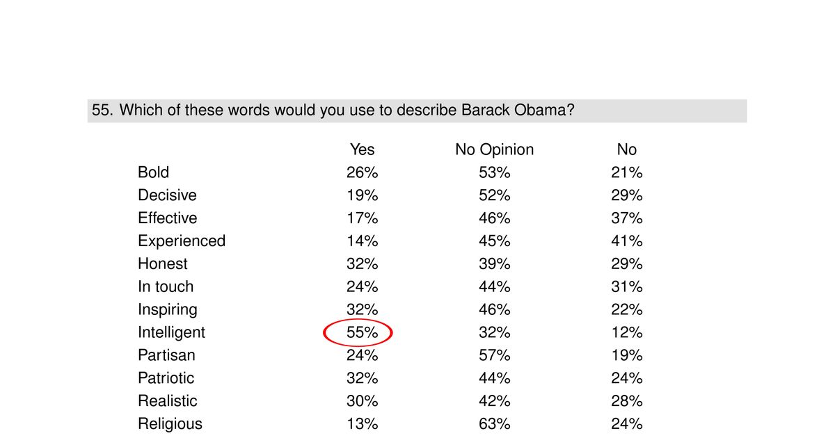 People Think President Obama Is Smart