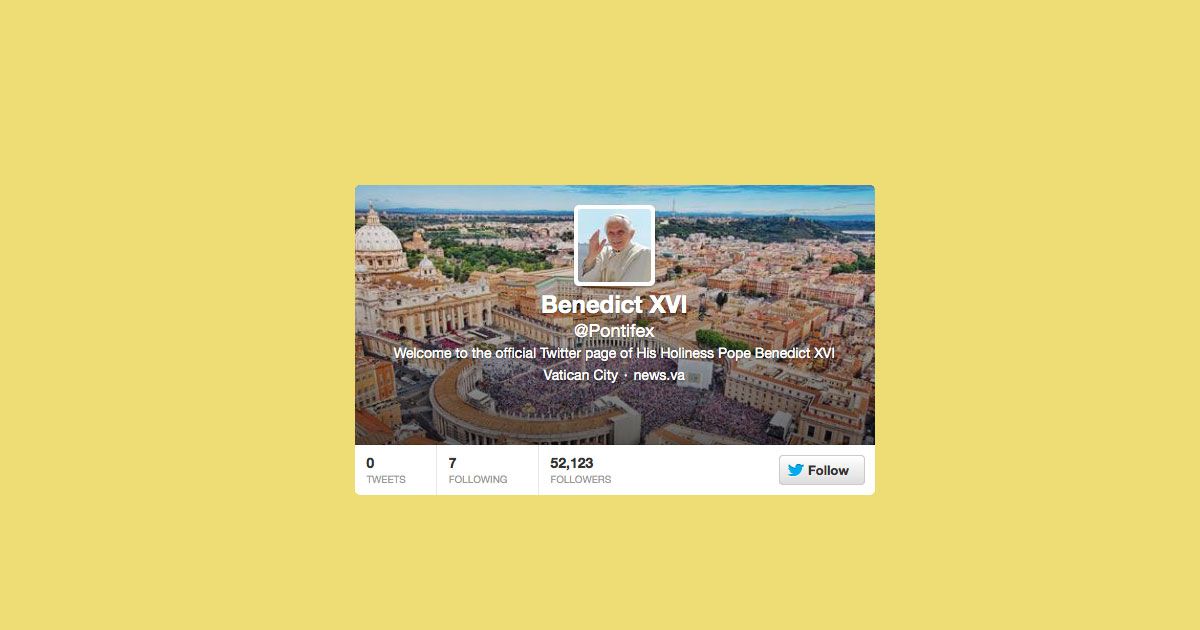 The Pope Is on Twitter, Finally