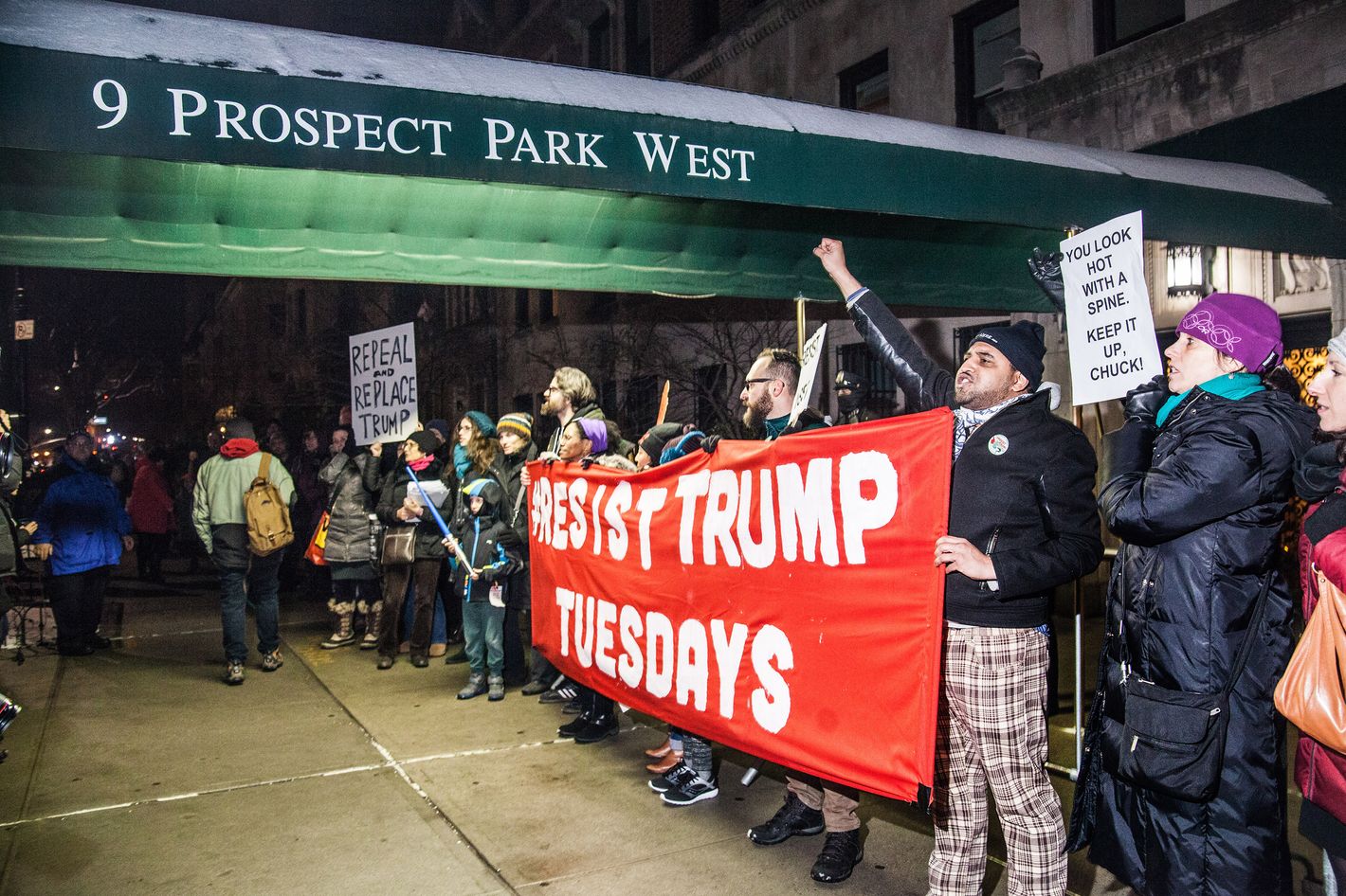 Photos: Thousands Protest Outside Schumer’s Brooklyn Home