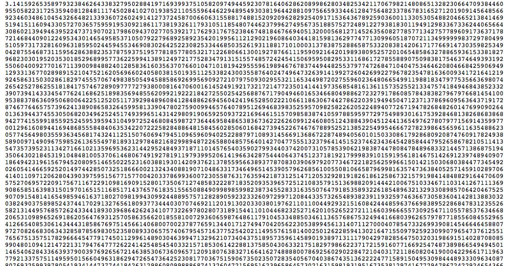 Digits Of Pi 100