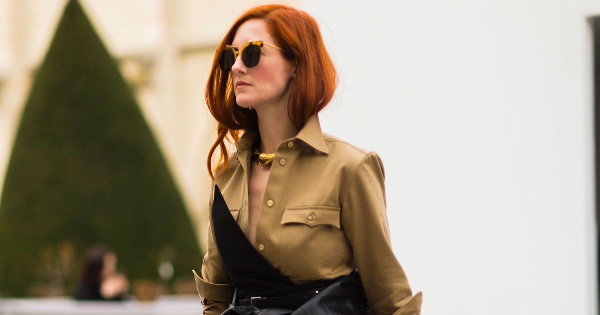 Taylor Tomasi Hill Wears a Cool Dress to Paris Fashion Week