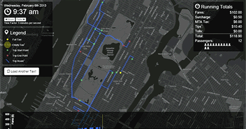 This Amazing ‘Day in the Life of a Taxi Driver’ Interactive Map Shows ...