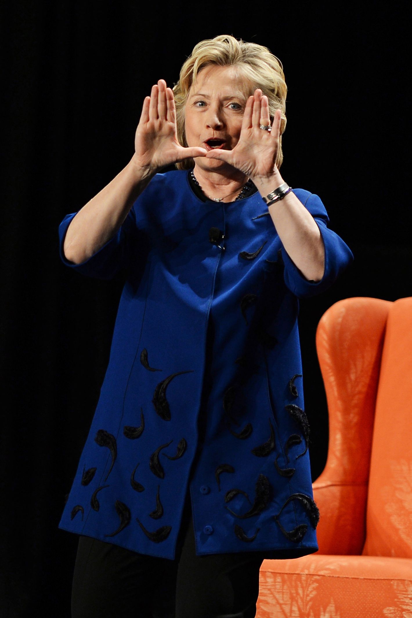 Hillary Clinton Leaning on Things