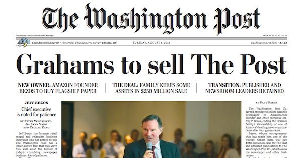 Here’s How the Washington Post Is Reporting Its Sale