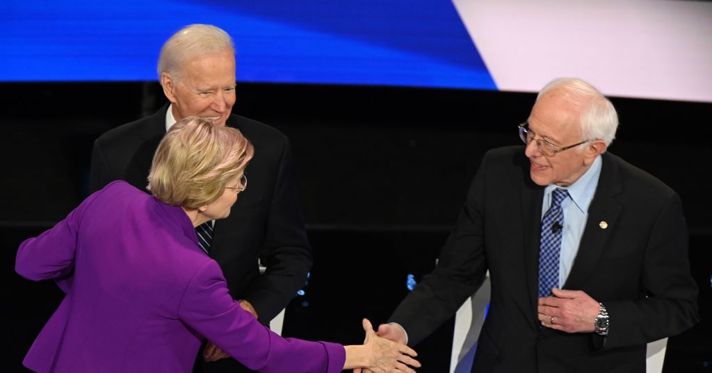 Elizabeth Warren, Bernie Sanders Spar at Democratic Debate