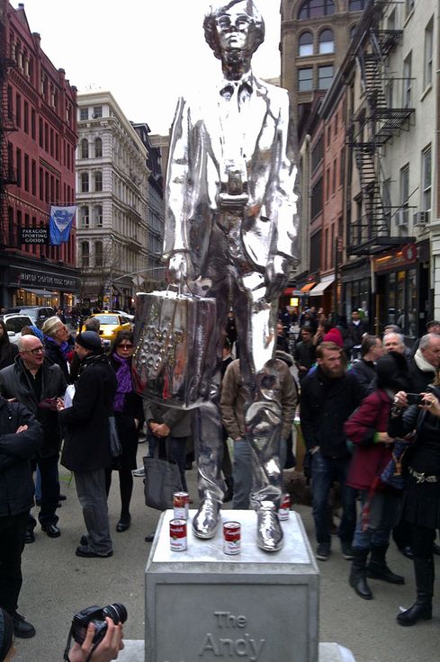 Jerry Saltz on the Unveiling of The Andy Monument