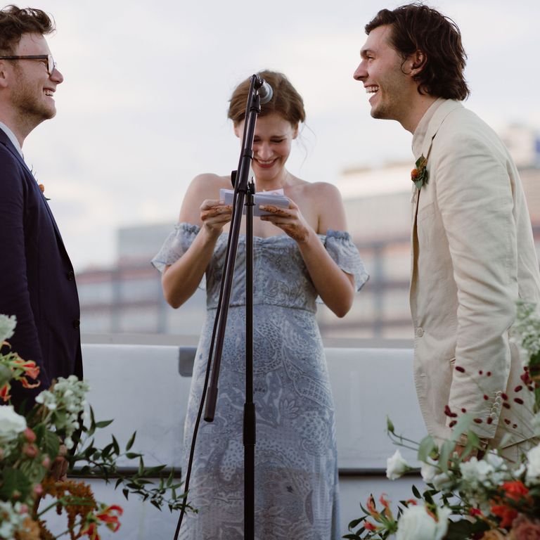Wedding Files: A Rooftop Farm Wedding Among the Sunflowers
