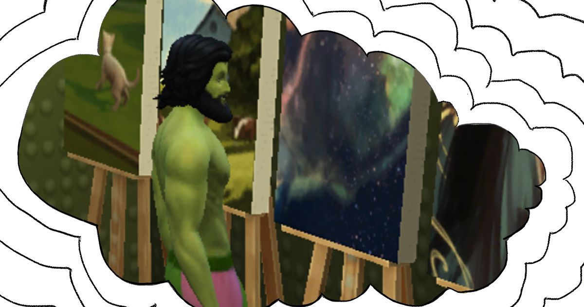 I Think About My Painting Goblin in The Sims a Lot