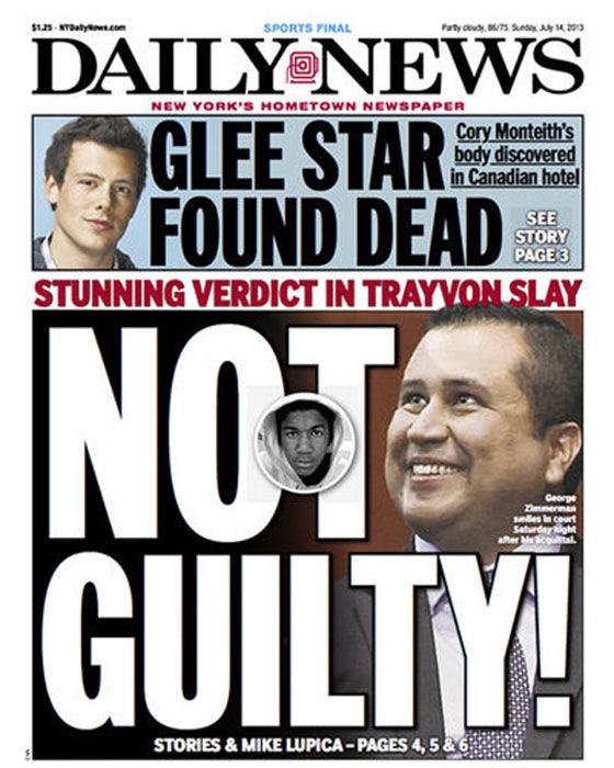 The Most Powerful Trayvon Martin and George Zimmerman Front Pages