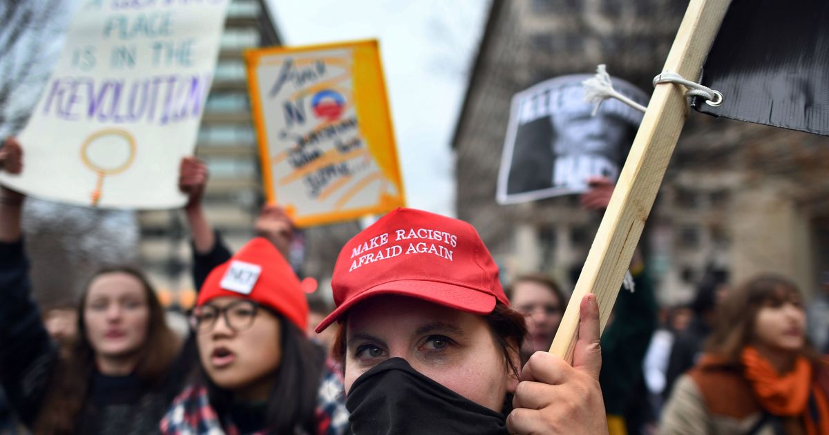 Anti-Trump Protesters and Police Clash in the Streets