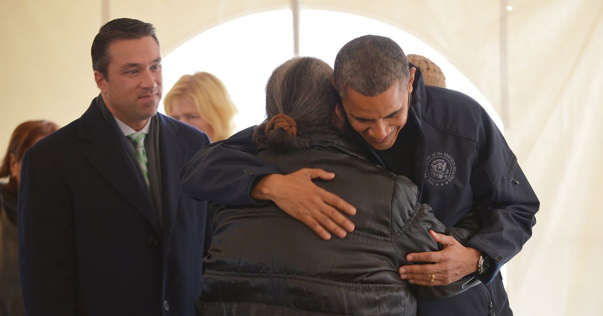 President Obama Delivers Emergency Hugs to Staten Island