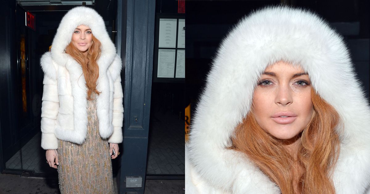 Lindsay Lohan in Furs at Her Worst Red Carpet