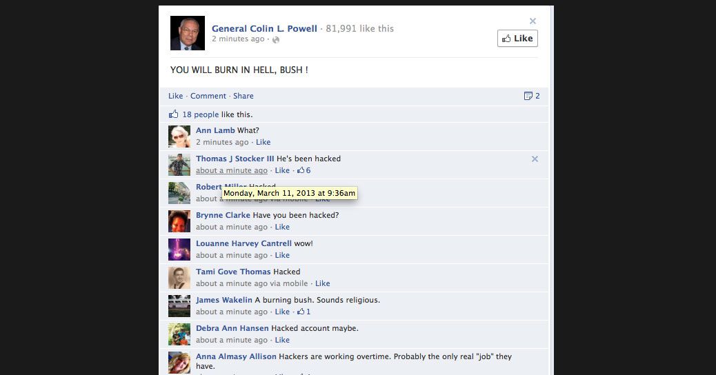 Colin Powell Does Not Think George W. Bush Will Burn in Hell, As Far As ...