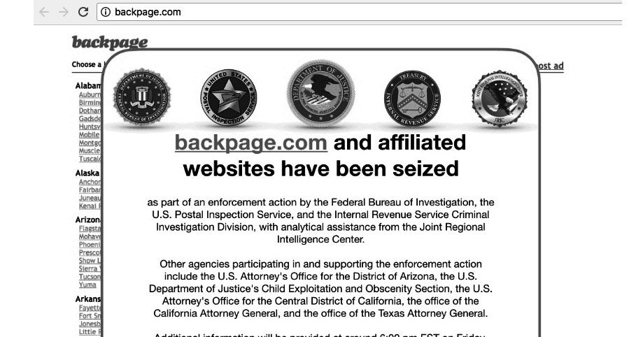 U.S. Government Seizes Backpage.com, Shuts It Down