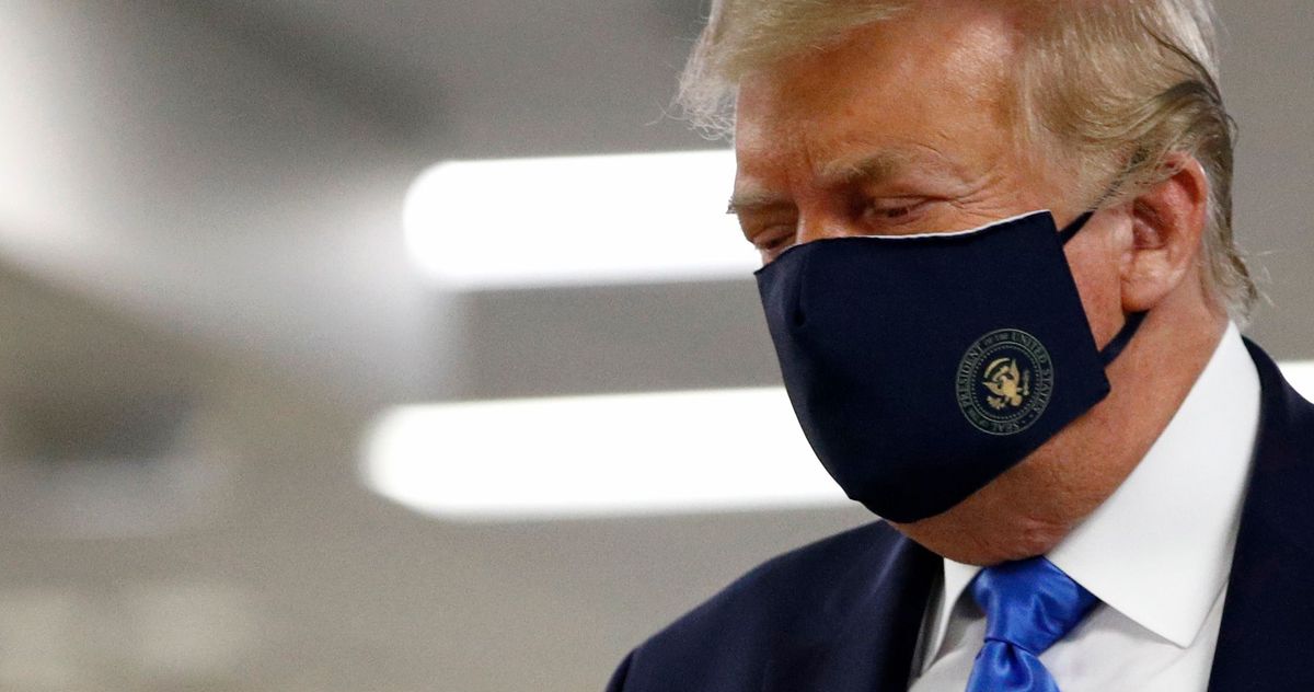 99 Days Later, Trump Finally Wears a Face Mask in Public