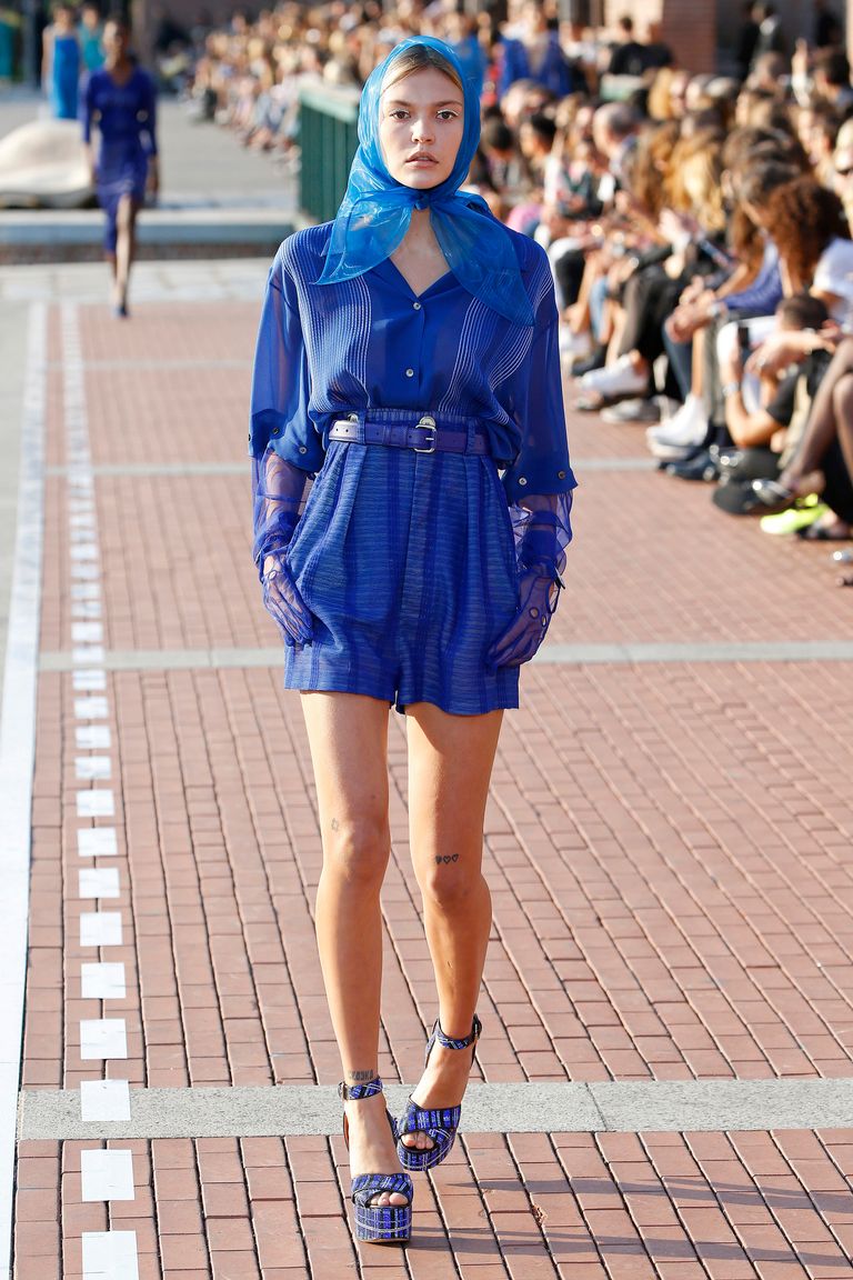 Milan Fashion Week Deep Blue Color Trend Spring 2020