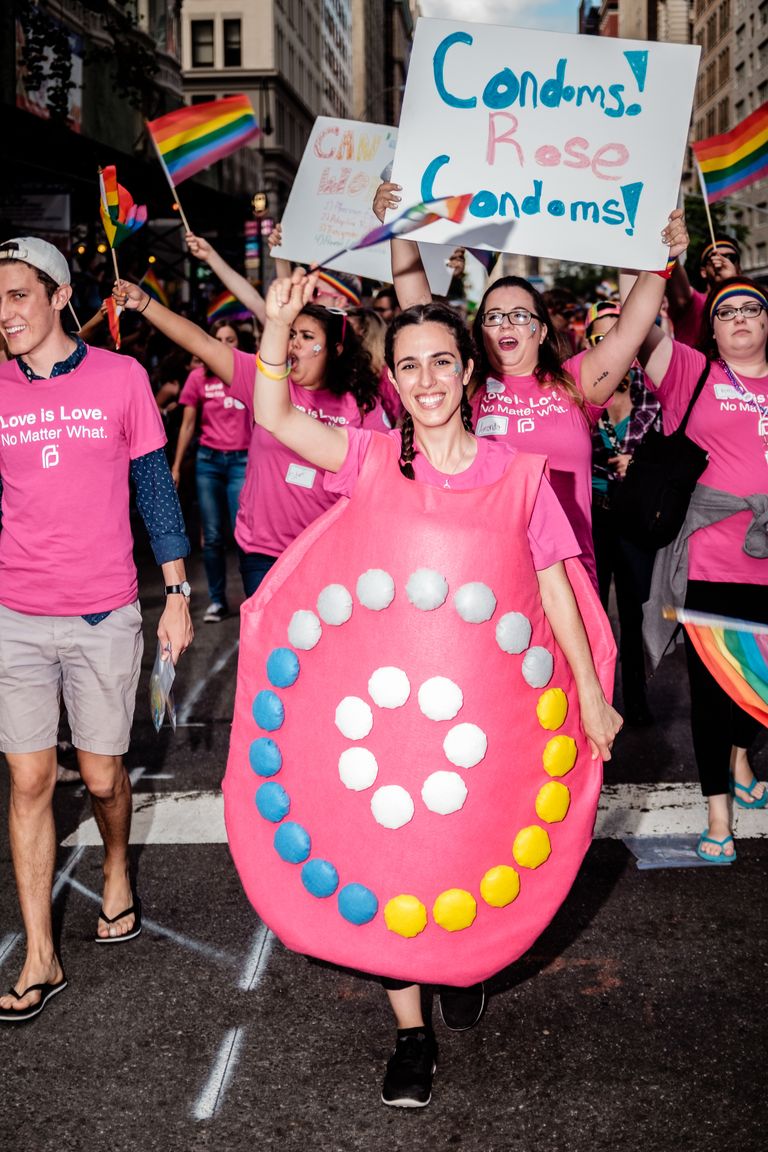 Body Glitter and Rainbow Eye Shadow at New York’s Pride Parade