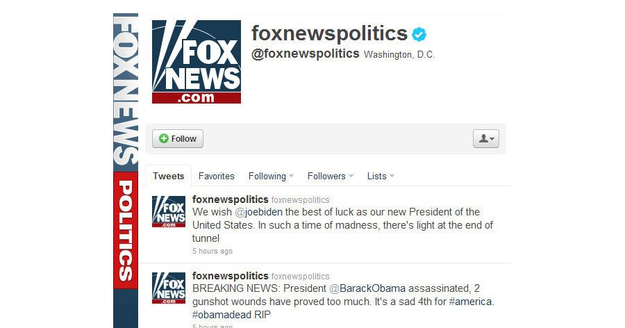 Fox News’ Twitter Account Doesn’t Have a Very Secure Password [Updated]