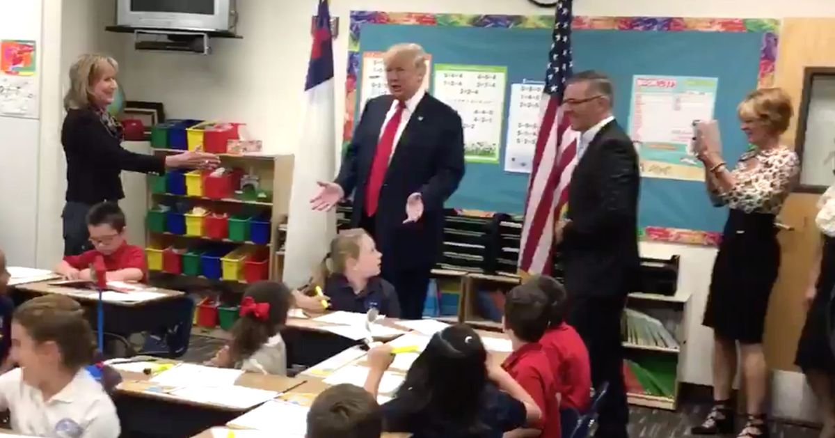 Donald Trump Surprised a Bunch of First-Graders at School