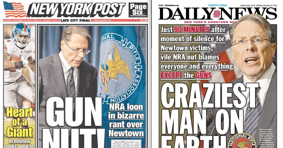 New York City Tabloids Get Right to the Point With NRA Press Conference ...