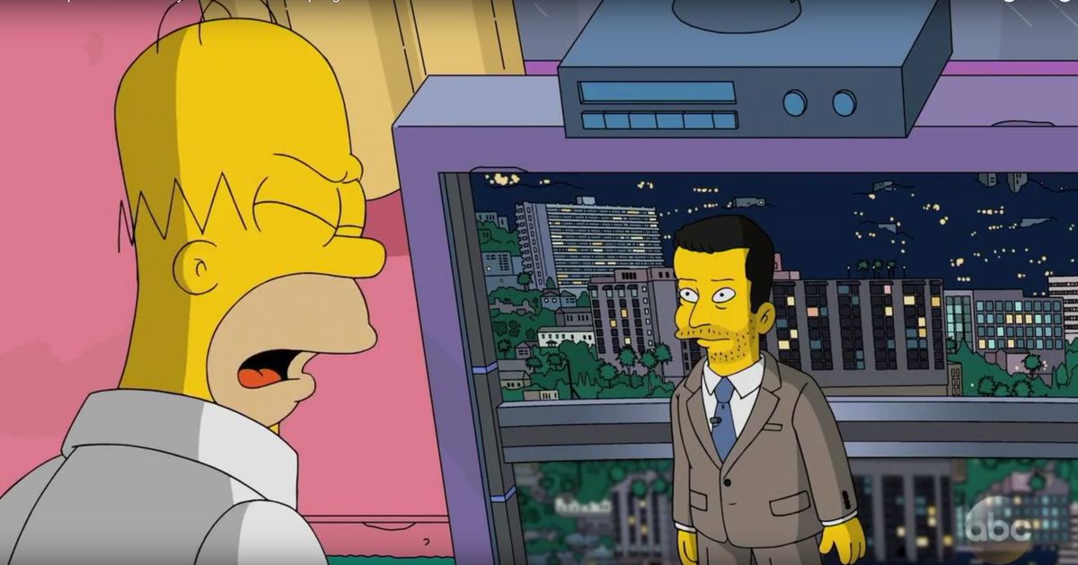 Jimmy Kimmel Gets Animated to Hang Out With Homer Simpson, Who Was ...