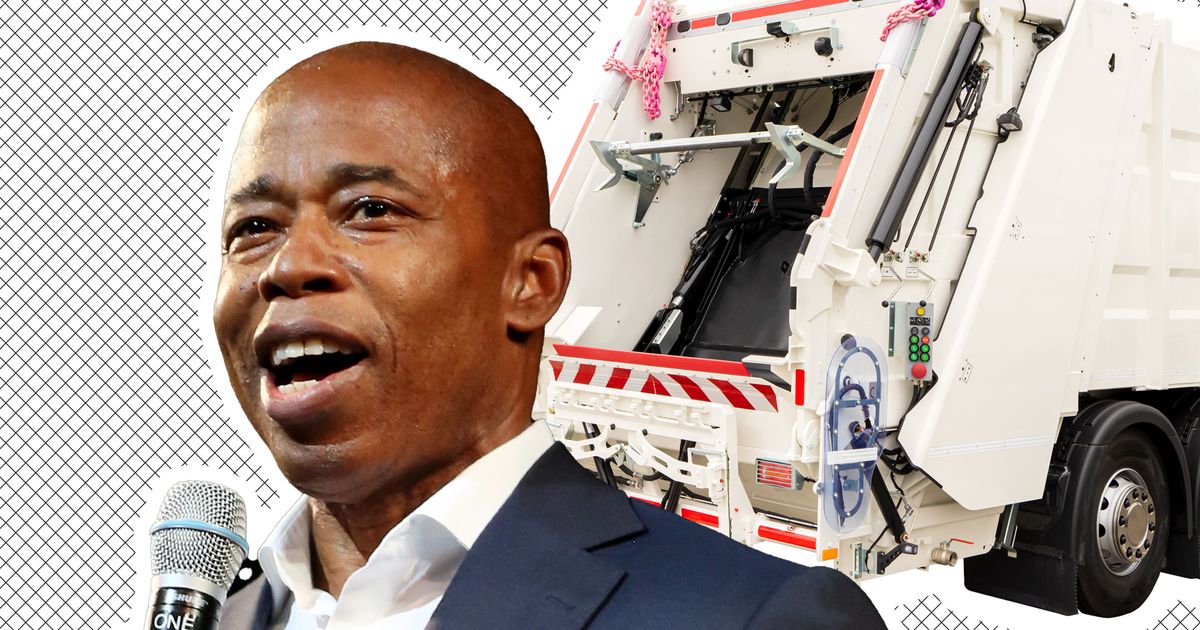 Eric Adams Drove to His Press Conference in a Garbage Truck