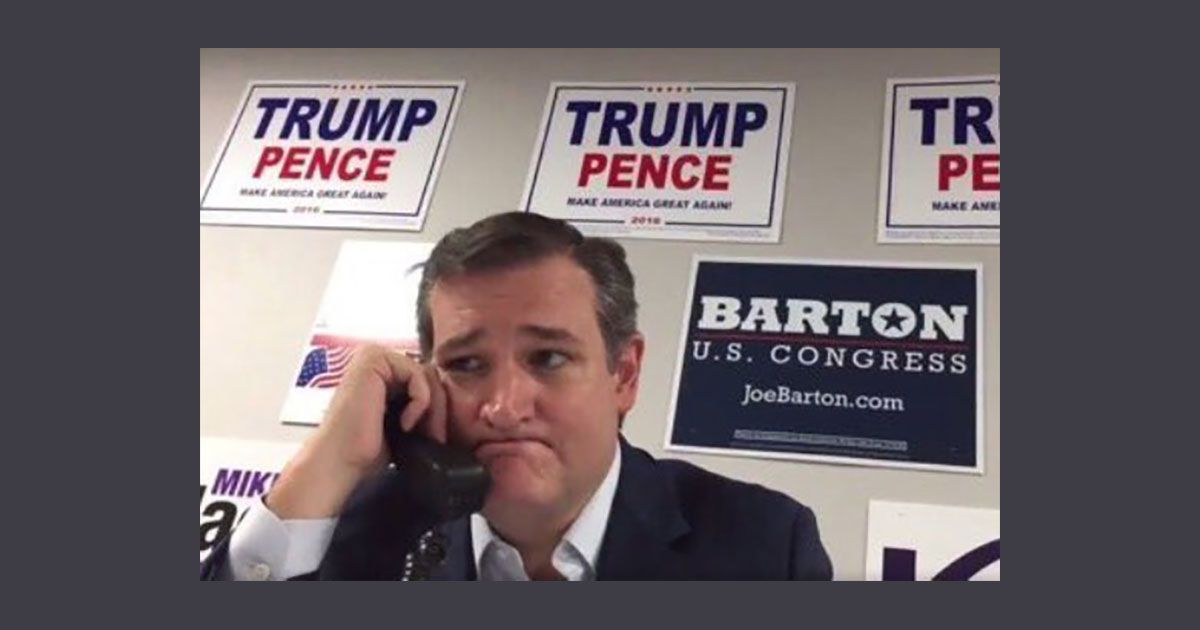 Ted Cruz Phone Banking Calls for Trump Becomes Meme