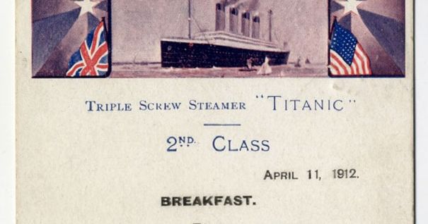 Check Out a Pretty-Great-Sounding Breakfast Menu From the Titanic