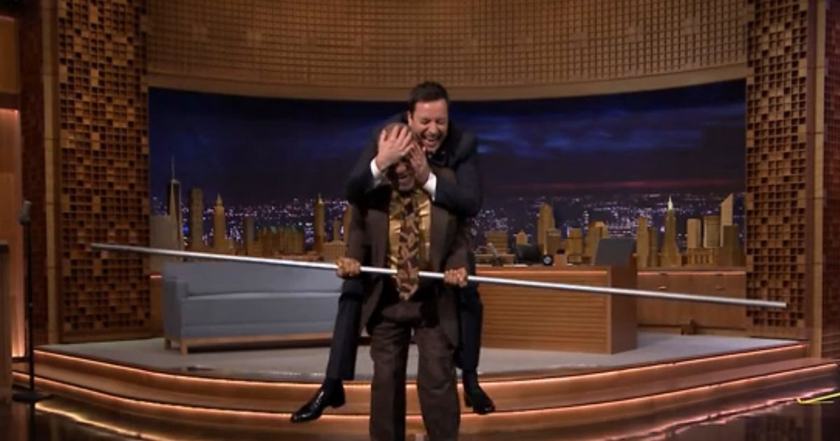 Watch Bill Cosby Tightrope-Walk With Jimmy Fallon on His Back