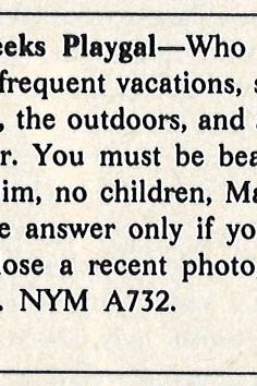 See Classic ’80s and ’90s Personals Ads From New York Magazine