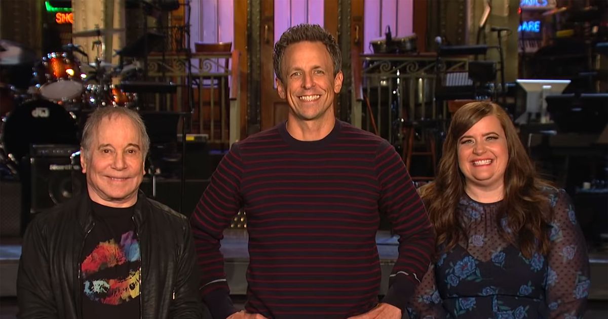 ‘SNL’ Promo: Seth Meyers, Paul Simon, and Aidy Bryant