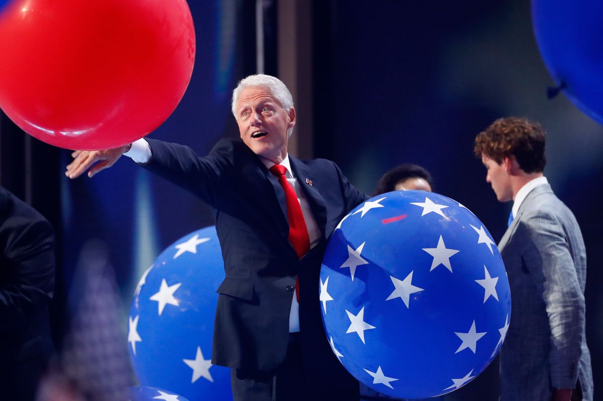 Hillary and Bill Clinton See Balloons, Respond With Childlike Glee