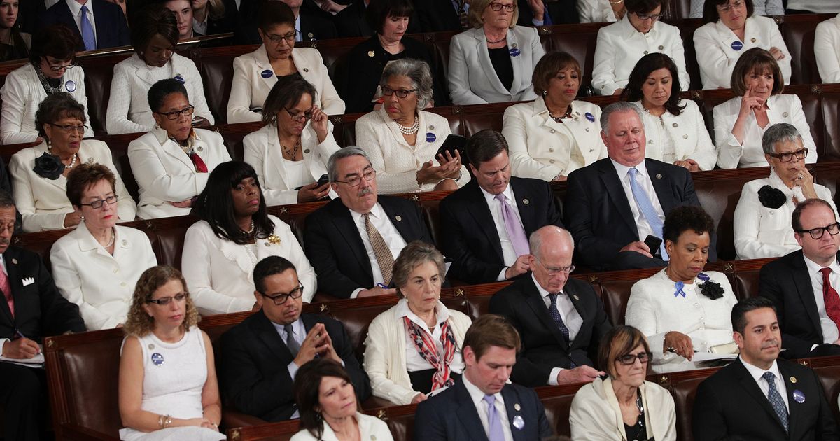 Democratic Women Wear White to President’s Joint Session