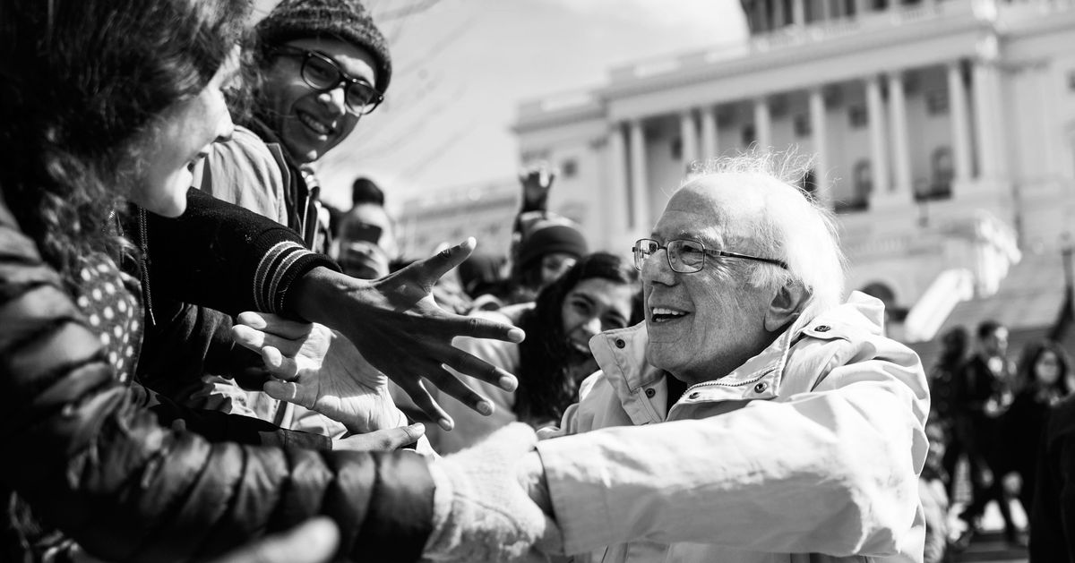 Teens Cheer on Bernie Sanders During National Walkout Day