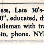 See Classic ’80s and ’90s Personals Ads From New York Magazine