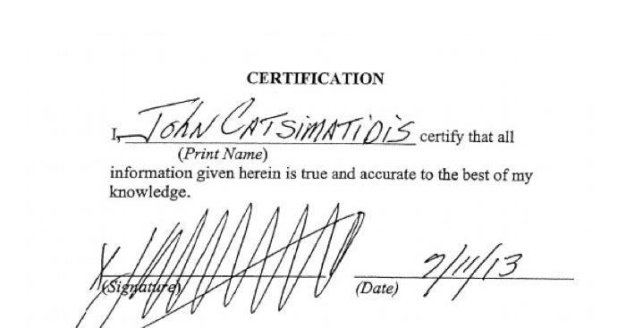 John Catsimatidis Has an Impressively Indecipherable Signature
