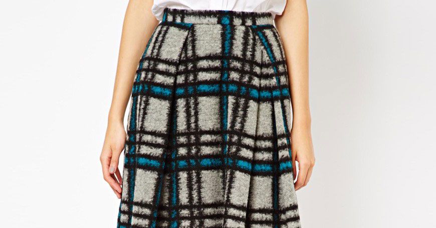 Best Bet: ASOS Check Midi-Skirt