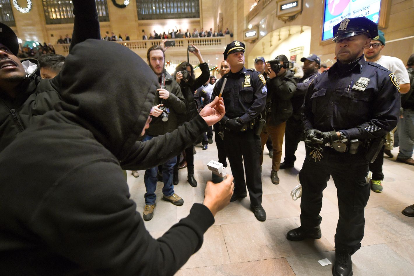 NYPD Officers Making Faces While People Protest Against Them