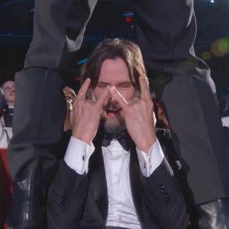 Jonathan Groff Straddled Keanu Reeves at the Tony Awards