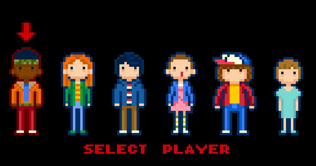 Stranger Things Kids As 8-Bit Video Game Characters