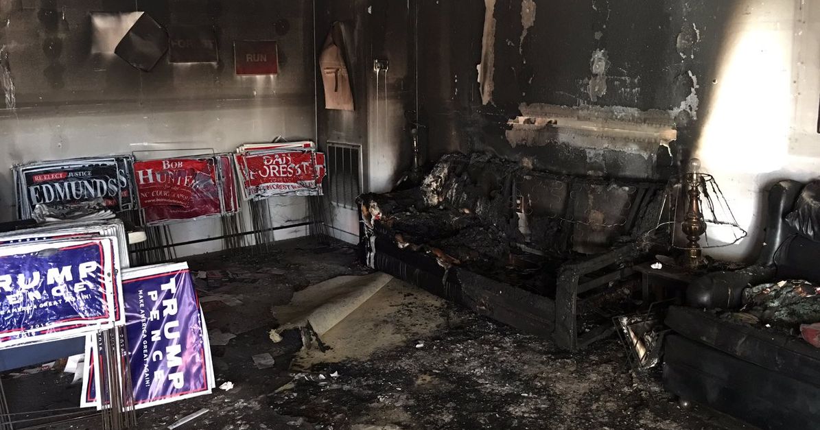 Republican Party Office Firebombed in North Carolina