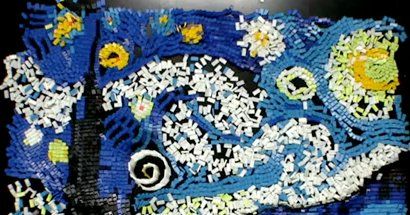 Watch Vincent Van Gogh’s Starry Night Re-created in Dominos
