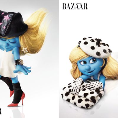 First Look: Smurfette in Marc Jacobs and Dolce & Gabbana