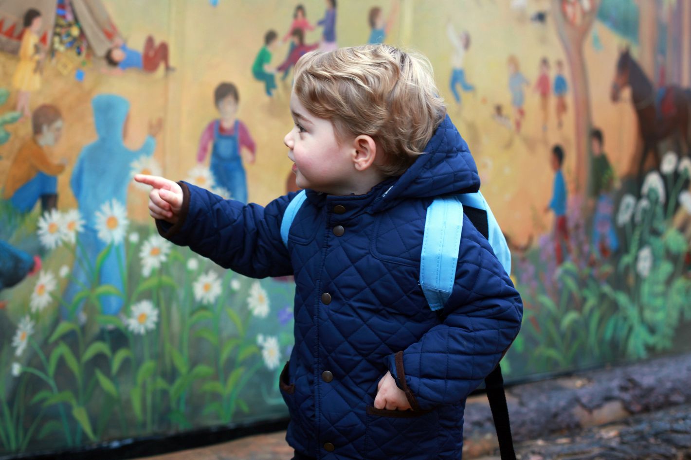 Tiny Prince Wears Tiny Backpack on His First Day of Preschool