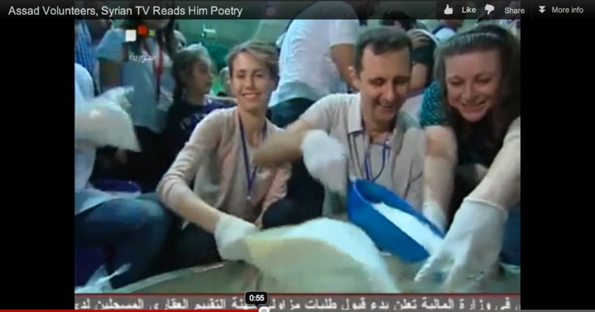 The Assads Hand Out Food to Syrians for the Camera