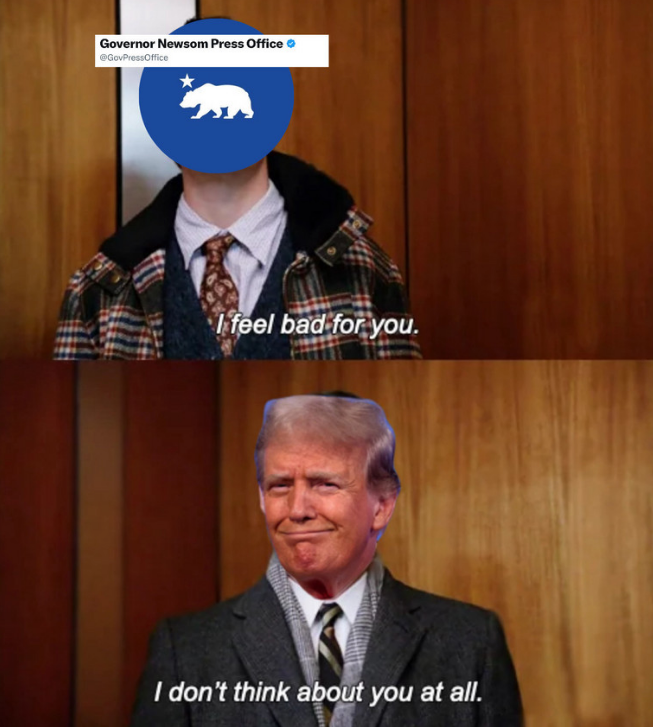 Team Trump Answers Newsom Trolling With Sad ‘Mad Men’ Meme