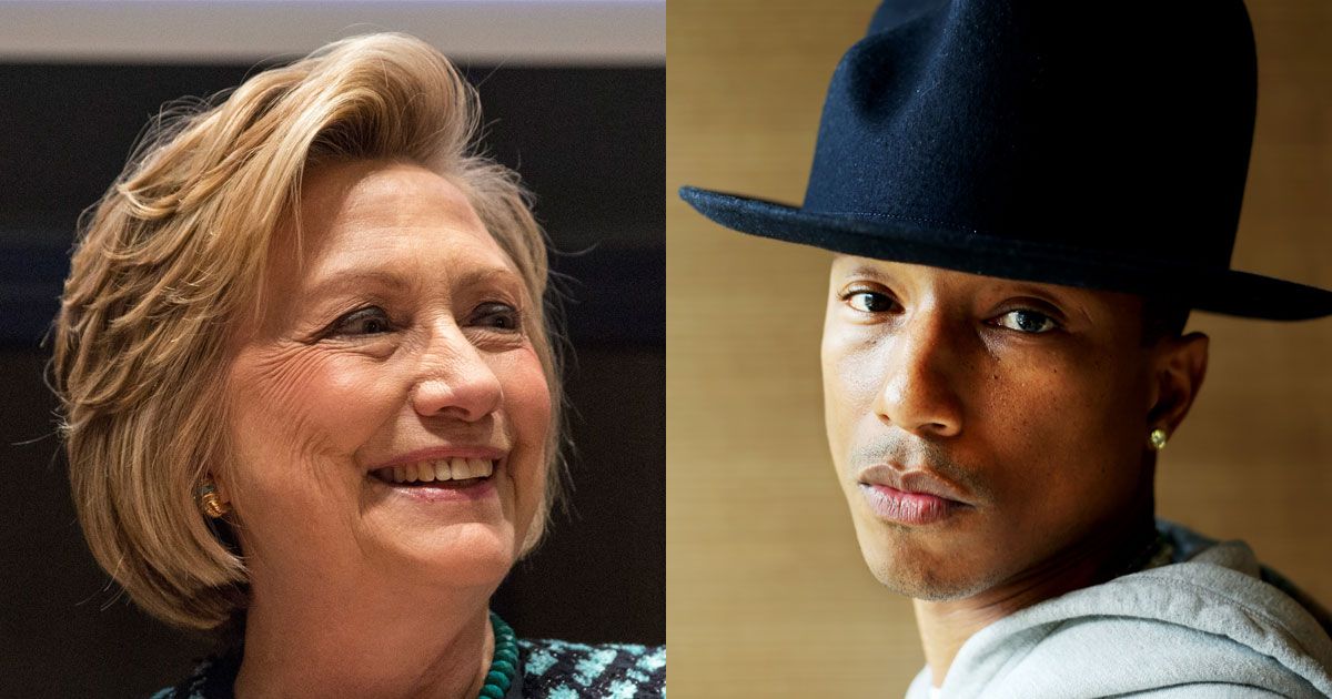 Pharrell Calls 2016 Election: Hillary Clinton