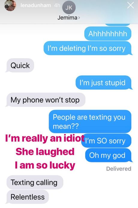 Lena Dunham Accidentally Posts Jemima Kirke’s Number