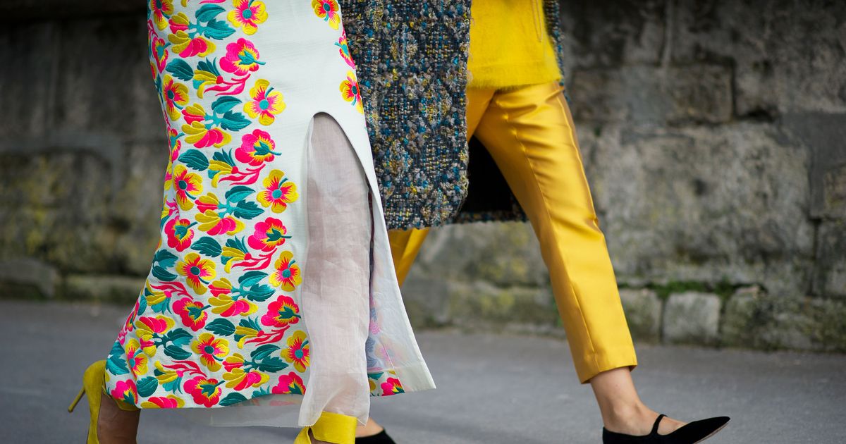 Street Style: Loud Prints and Pinstripes in Paris